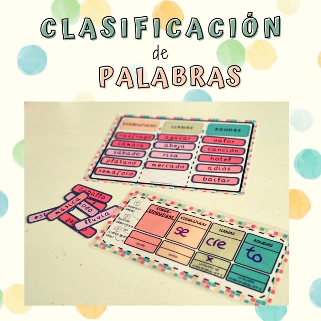 CLASIFICACIÓN DE PALABRAS - Aula en Juego