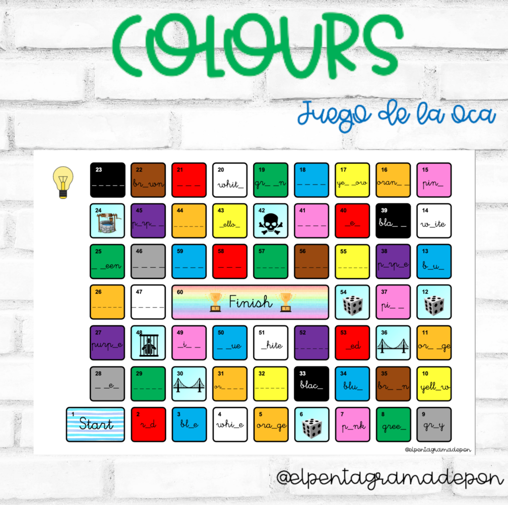 COLOURS. JUEGO DE LA OCA - Aula en Juego