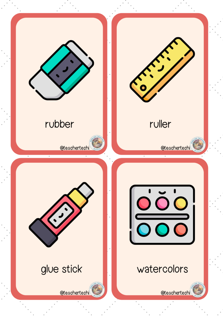 FLASHCARDS: School objects - Aula en Juego
