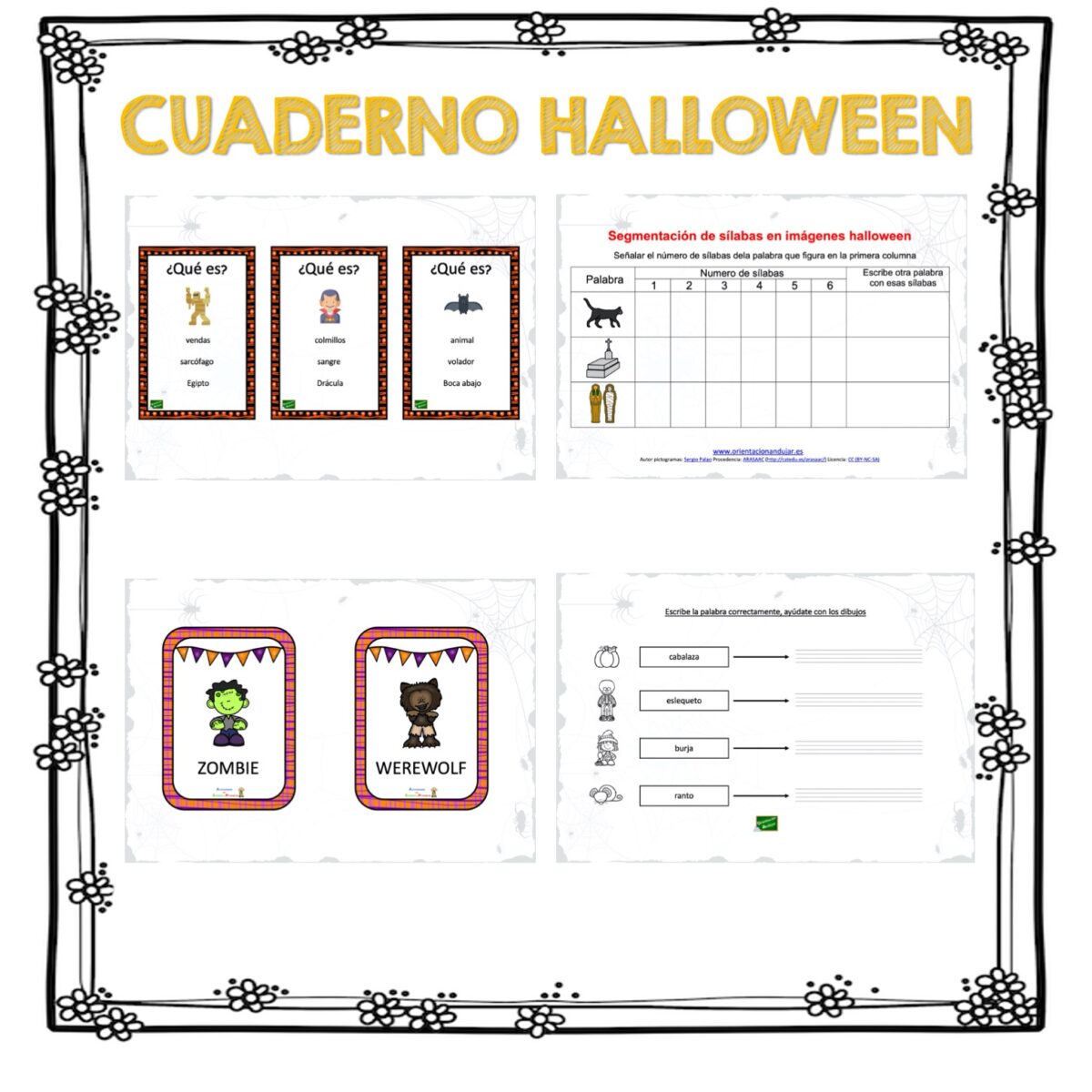 CUADERNO DE HALLOWEEN ATENCIÓN Y LECTOESCRITURA + 250 PÁGINAS - Aula en ...