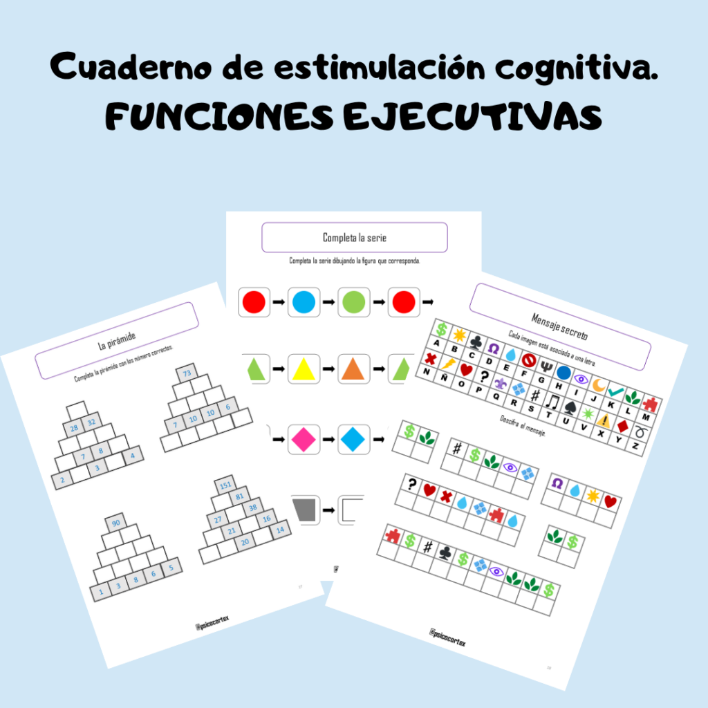 CUADERNO DE ESTIMULACIÓN COGNITIVA: FUNCIONES EJECUTIVAS - Aula en Juego