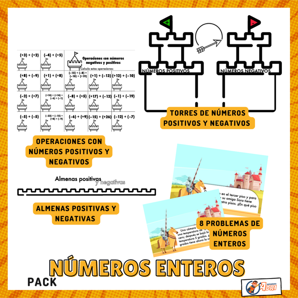 Pack de números enteros - Aula en Juego