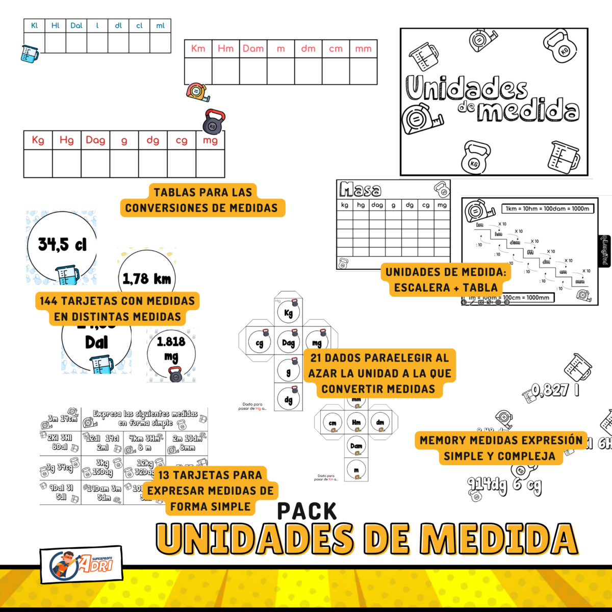 PACK UNIDADES DE MEDIDA - Aula en Juego