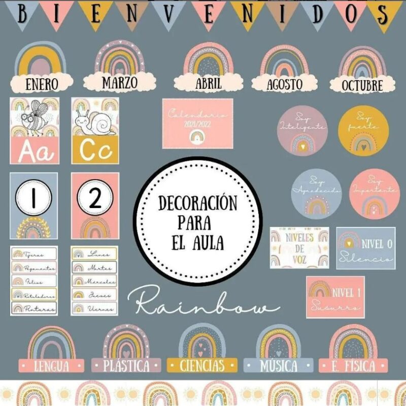 DECORACIÓN RAINBOW - Aula en Juego