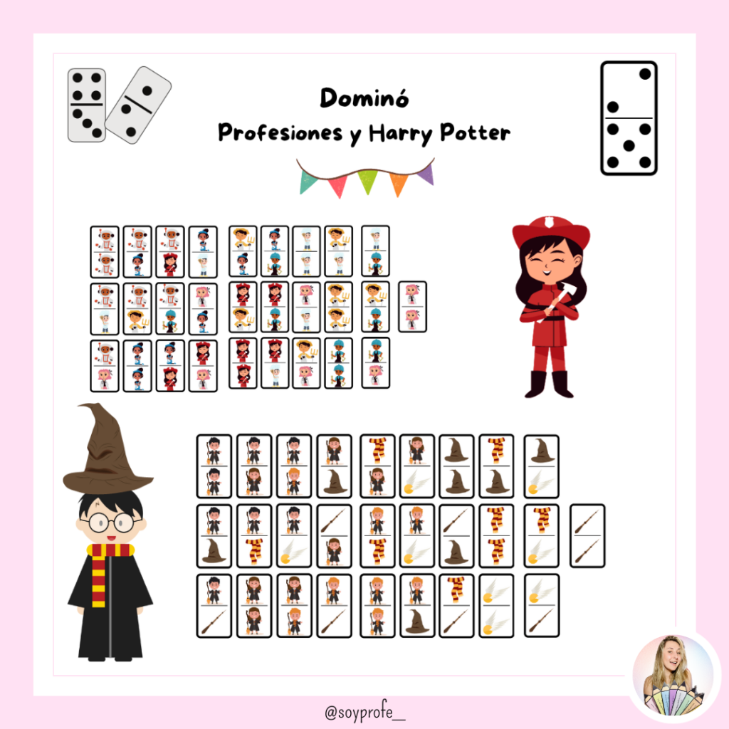 Dominós profesiones y Harry Potter - Aula en Juego