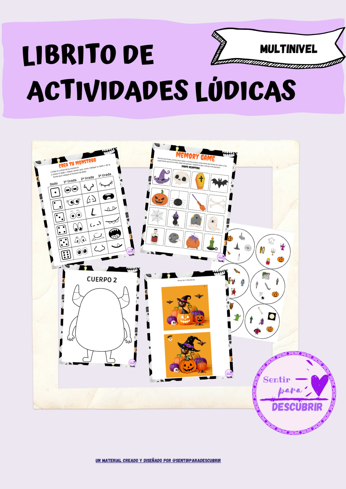 Librito de actividades lúdicas Halloween. Habilidades cognitivas ...