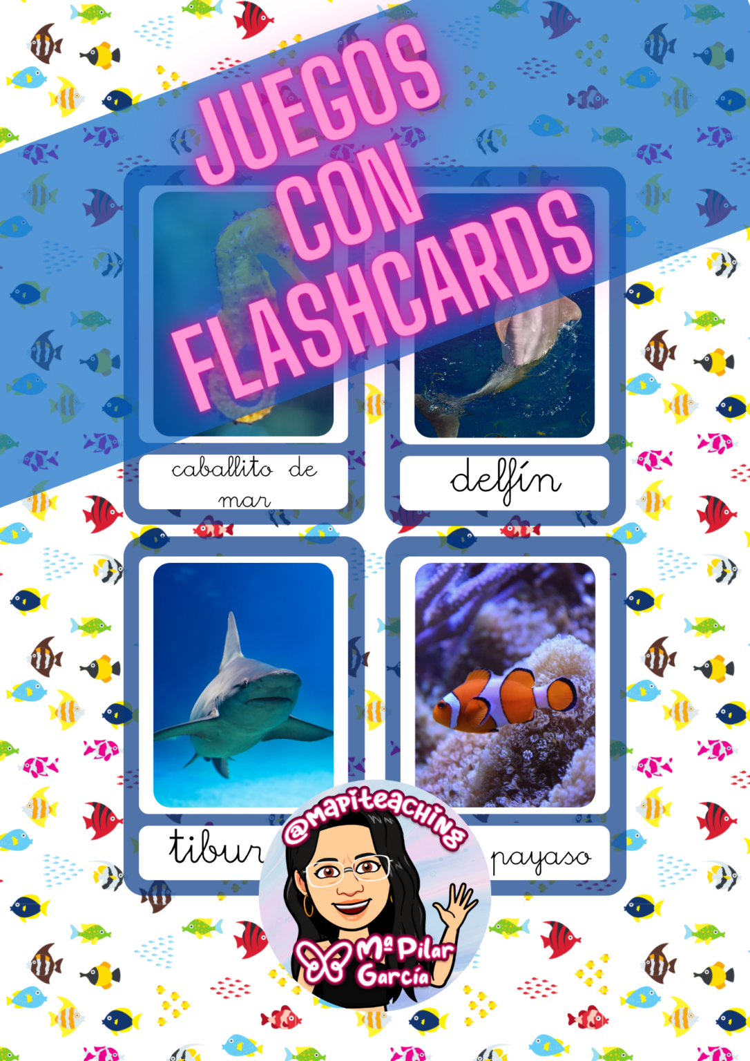 JUEGOS CON FLASHCARDS ANIMALES MARINOS - Aula en Juego