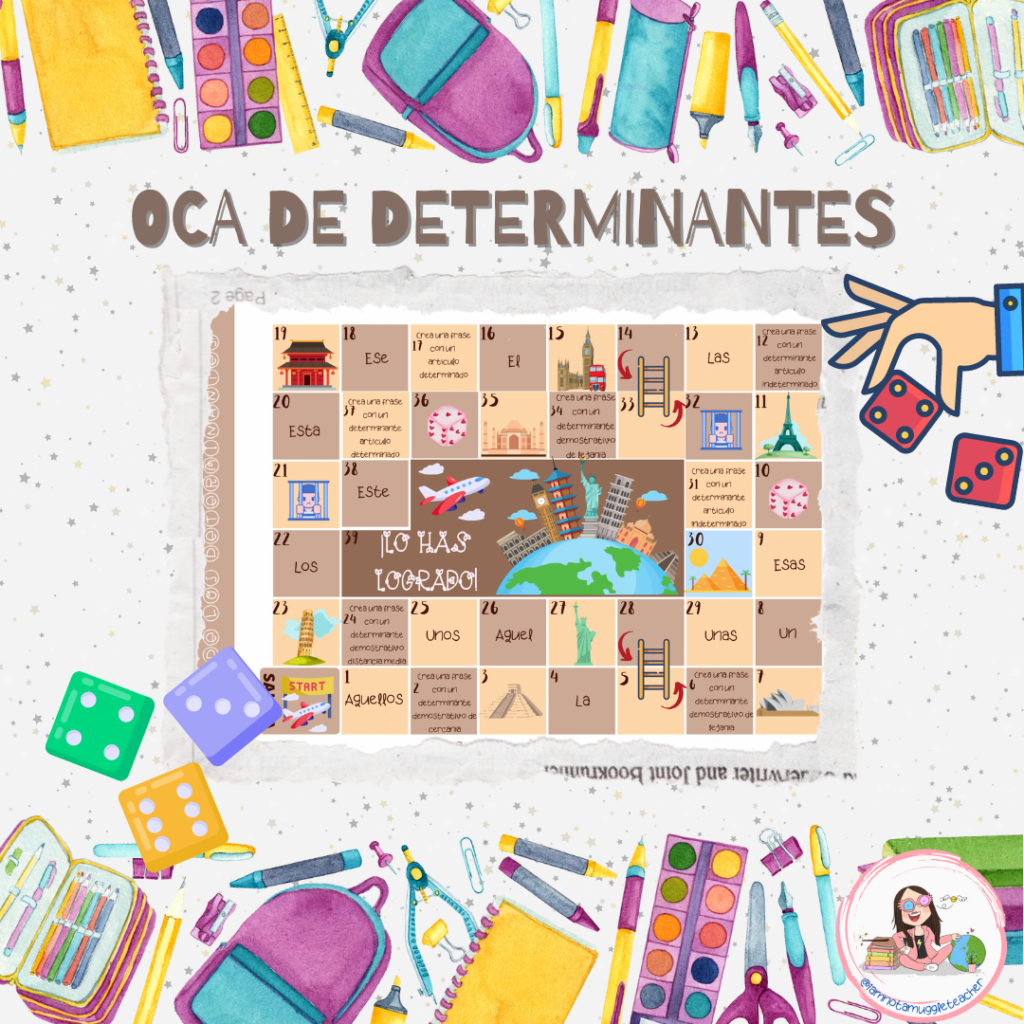 Oca de determinantes: artículos y demostrativos - Aula en Juego