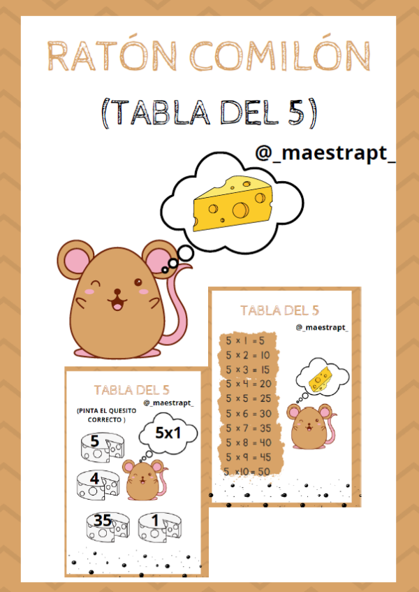 Ratón Comilón Tabla del 5 - Aula en Juego