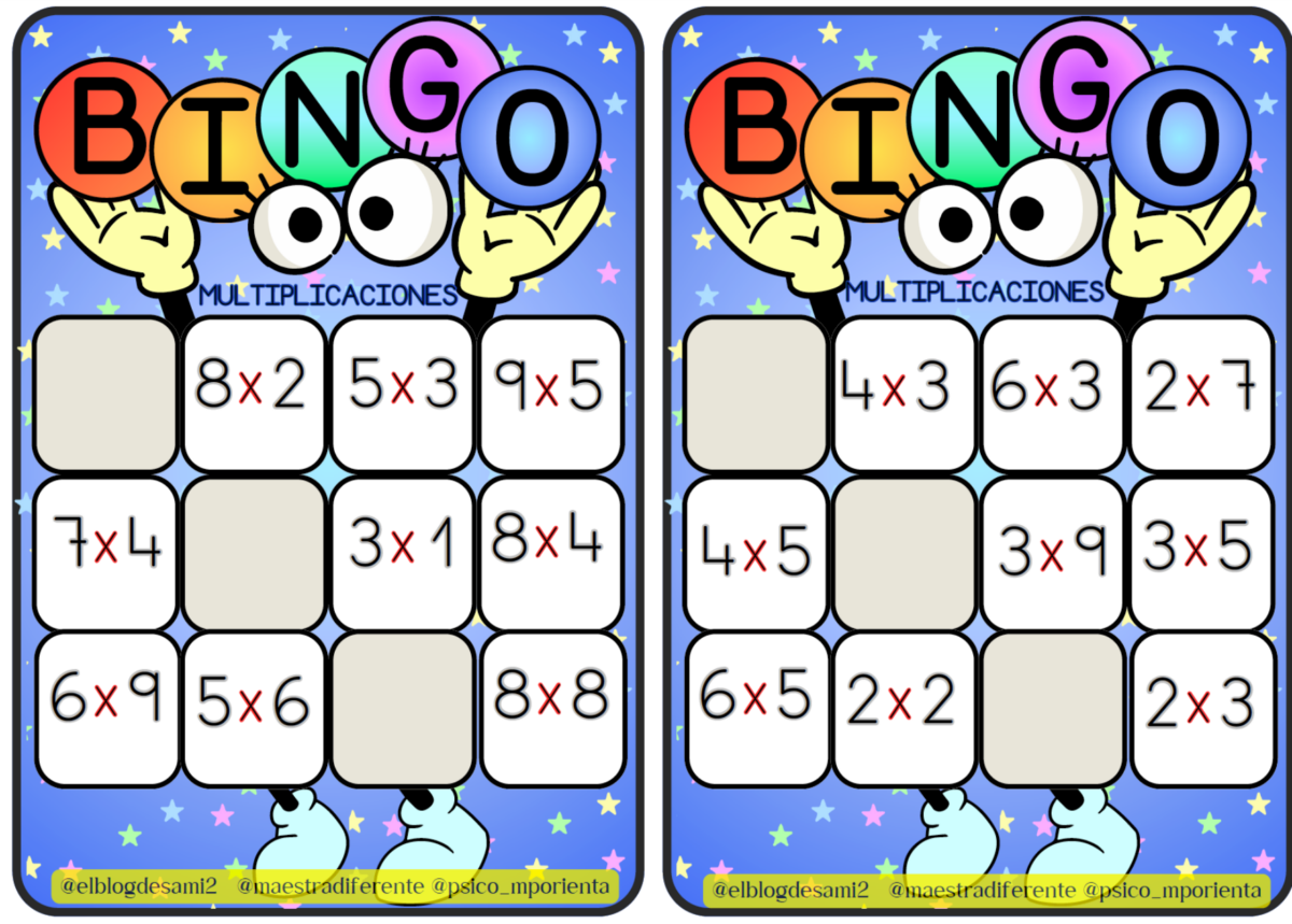 BINGO DE MULTIPLICACIONES - Aula en Juego